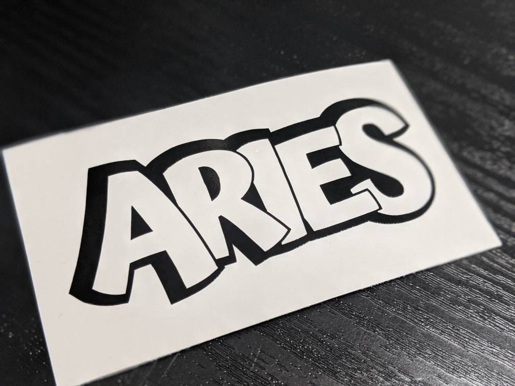 Aries Zodiac Sign Block Letters Permanent Vinyl Decal in | Etsy