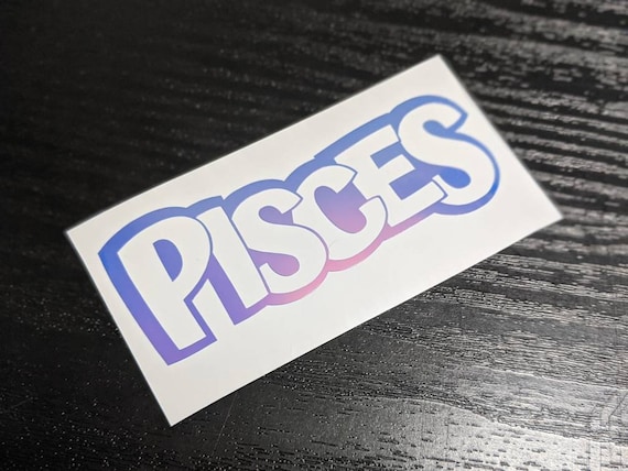 Pisces Zodiac Sign Block Letters Permanent Vinyl Decal in | Etsy