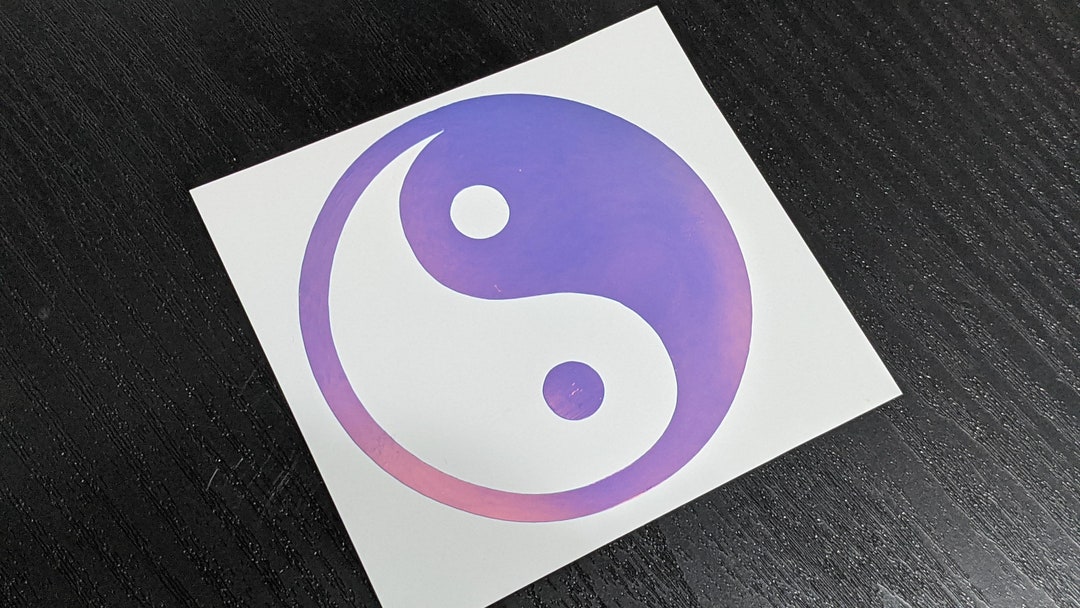 Yin Yang Symbol Permanent Vinyl Decal Sticker in Gorgeous Holographic ...