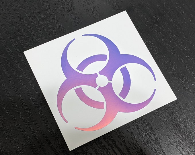 Rainbow Holographic BIOHAZARD 14CM Car Laptop Zombie Stickers Decals - Etsy