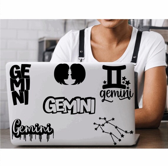 Gemini Zodiac Block Letters Permanent Vinyl Decal in Alluring ...