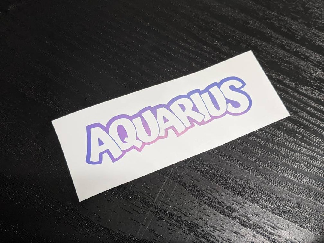 Aquarius Zodiac Sign Block Letters Permanent Vinyl Decal in - Etsy