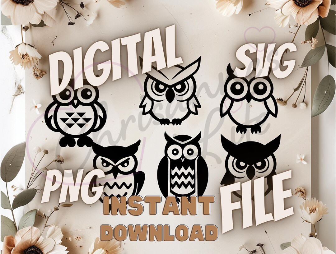 DIGITAL Files - Owls Bundle SVG and PNG File Ready to Use With Cricut ...