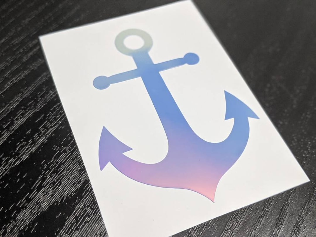 Anchor Nautical Permanent Vinyl Decal Sticker in Gorgeous Holographic ...