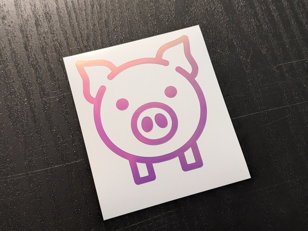 Pig Face Permanent Vinyl Decal Sticker in Gorgeous Holographic or ...