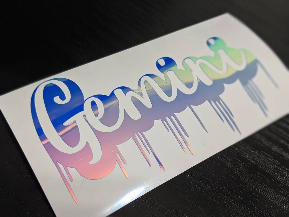 Gemini Zodiac Block Letters Permanent Vinyl Decal in Alluring ...