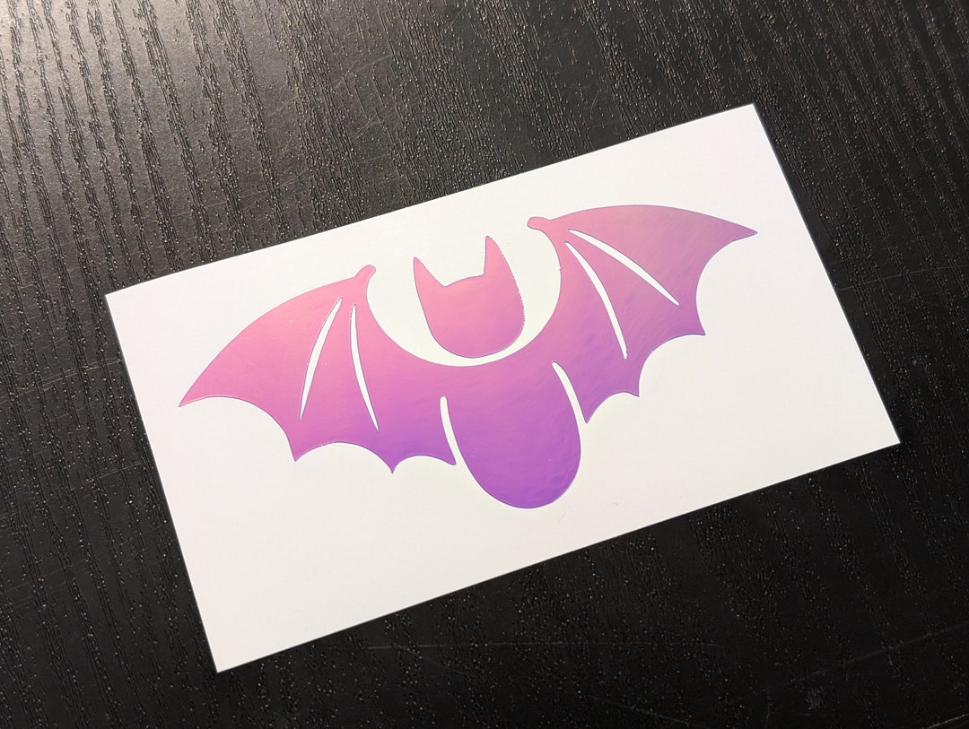 Cute Bat D Permanent Vinyl Decal Sticker in Gorgeous Holographic or ...