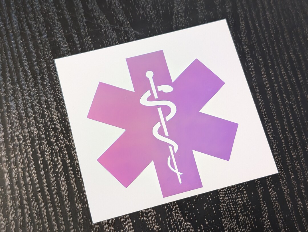 Star of Life EMS Symbol Permanent Vinyl Decal Sticker in Gorgeous ...