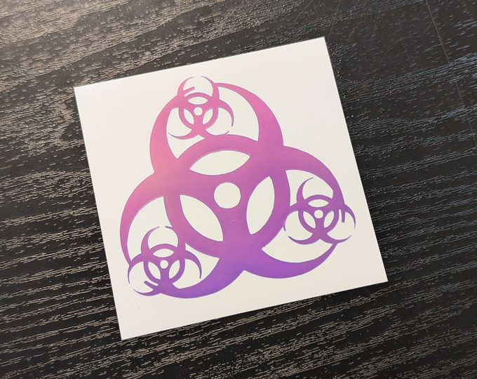 Rainbow Holographic BIOHAZARD 14CM Car Laptop Zombie Stickers Decals - Etsy
