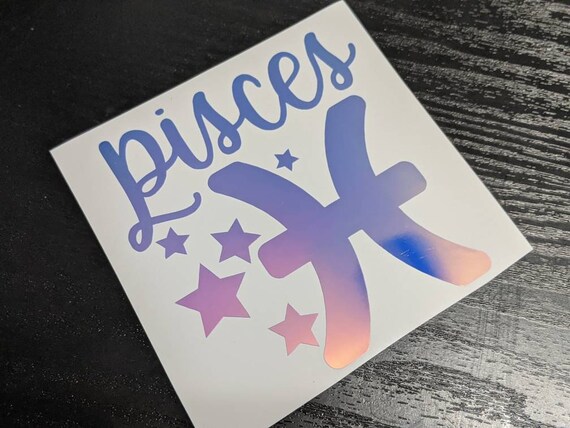 Pisces Zodiac Sign Permanent Vinyl Decal in Alluring - Etsy