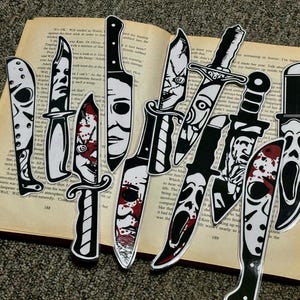 Classic Horror Movie Villain Knife Bookmarks Stocking Filler - Etsy