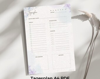 Tagesplan Mama A4 PDF | Printable Tagesplaner deutsch | Boho Design ...