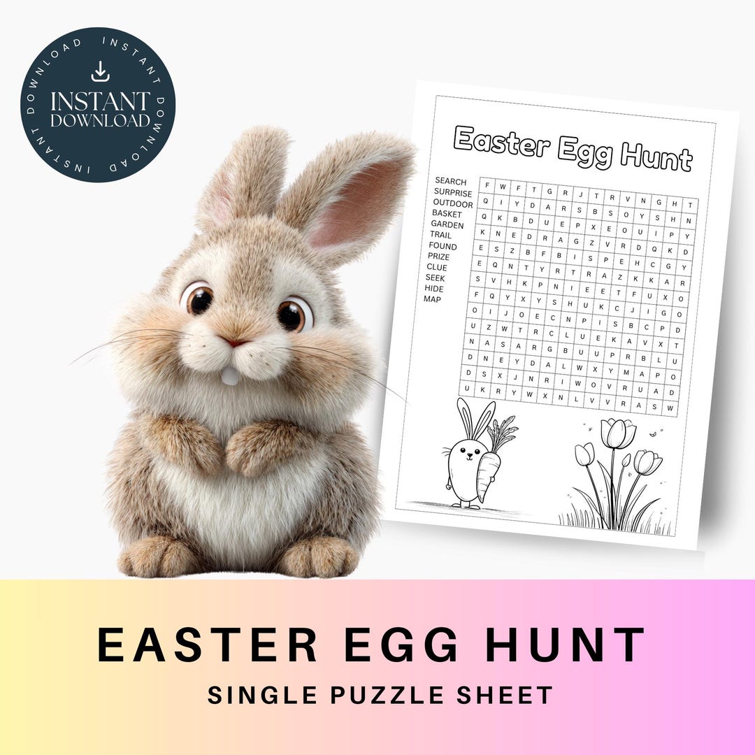 Easter Puzzle for Kids - EASTER EGG HUNT - Homeschool, Find-a-word EA26 ...