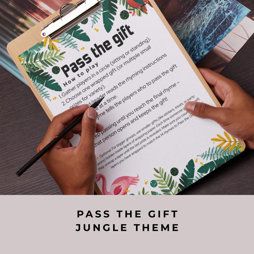 Pass the Present Game JUNGLE Theme, Kids Birthday Party, Printable, DIY ...