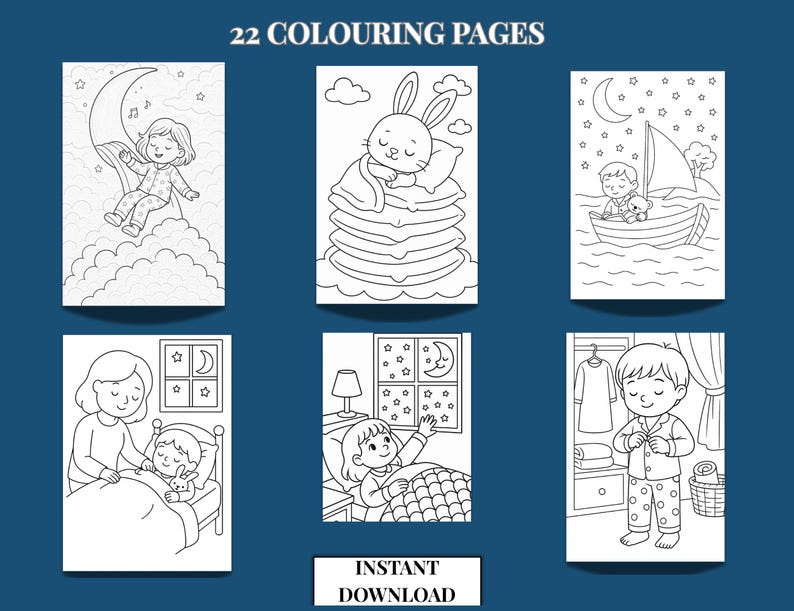 Sleepytime Adventures Colouring Book for Kids, Bedtime Calm Activity ...