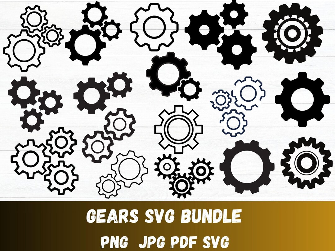 Gears SVG Bundle, Gears PNG Bundle, Gears Clipart, Gears SVG Cut Files ...