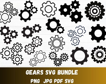 Gears SVG Bundle, Gears PNG Bundle, Gears Clipart, Gears SVG Cut Files ...