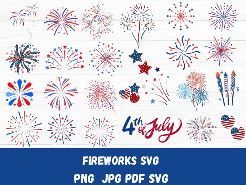 4th of July Svg Bundle Fireworks Svg & Png, 4th of July Fireworks, USA ...