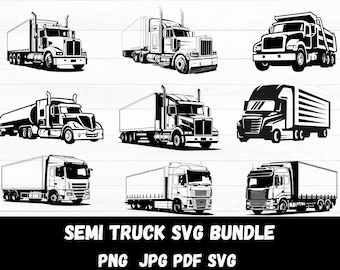 Semi Truck SVG, Semi Truck PNG Bundle, Semi Truck Clipart, Semi Truck ...