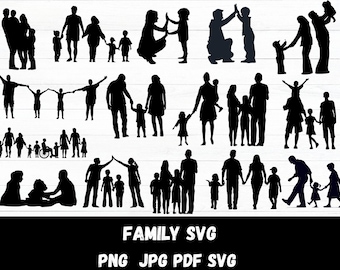 Family SVG Bundle, Family PNG Bundle, Family Clipart, Family SVG Cut ...