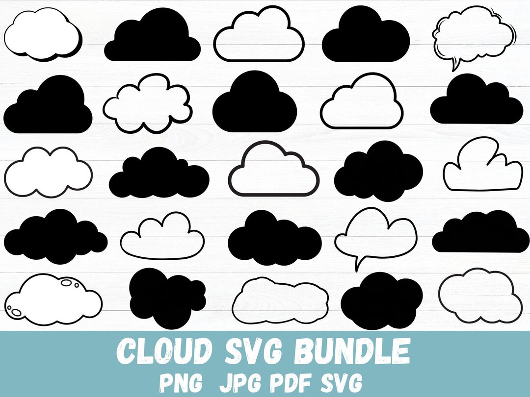 Cloud Svg Bundle, Clouds Svg, Clouds Clipart, Sky Svg, Cloud Svg Files ...