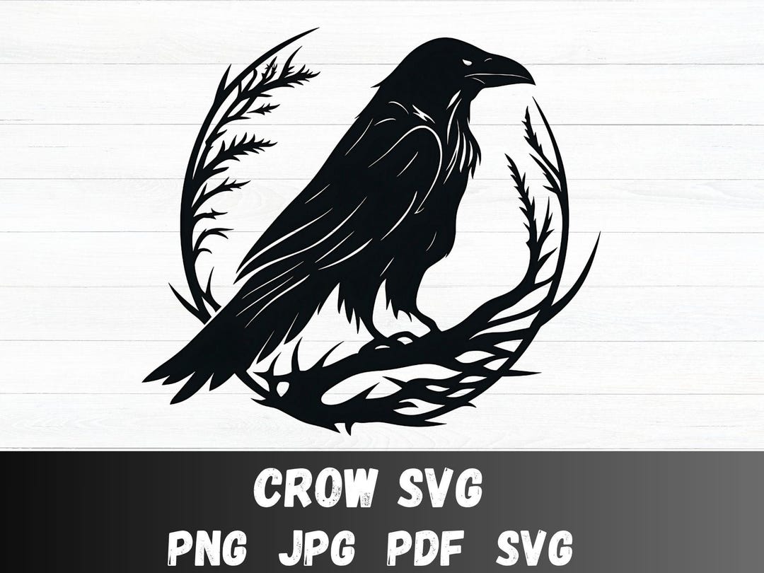 CROW SVG, CROW Clipart, Crow Svg Files for Cricut, Bird Svg Cut File ...