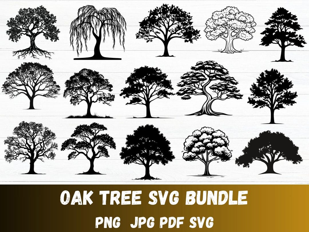 Oak Tree SVG, Tree Svg, Big Tree Svg, Oak Tree Cricut, Oak Svg, Outdoor ...