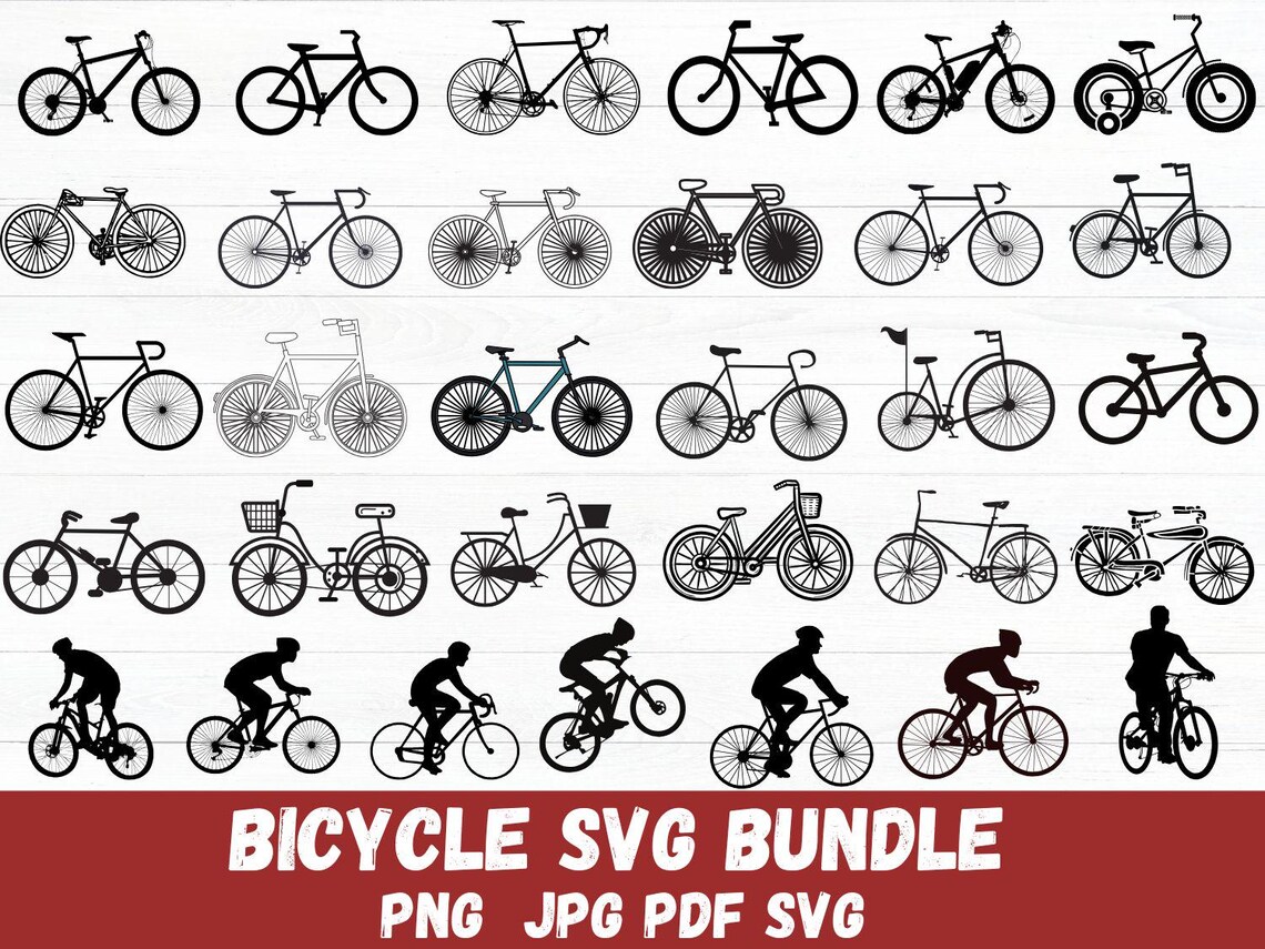 Bicycle Svg Bundle - Bicycle Png Bundle - Bicycle Clipart - Bicycle Svg ...