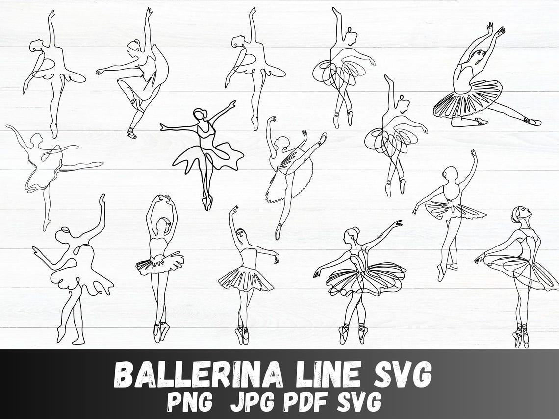 Ballerina Line Art Vector Svg, Ballerina Outline, Ballet Svg, Dancer ...