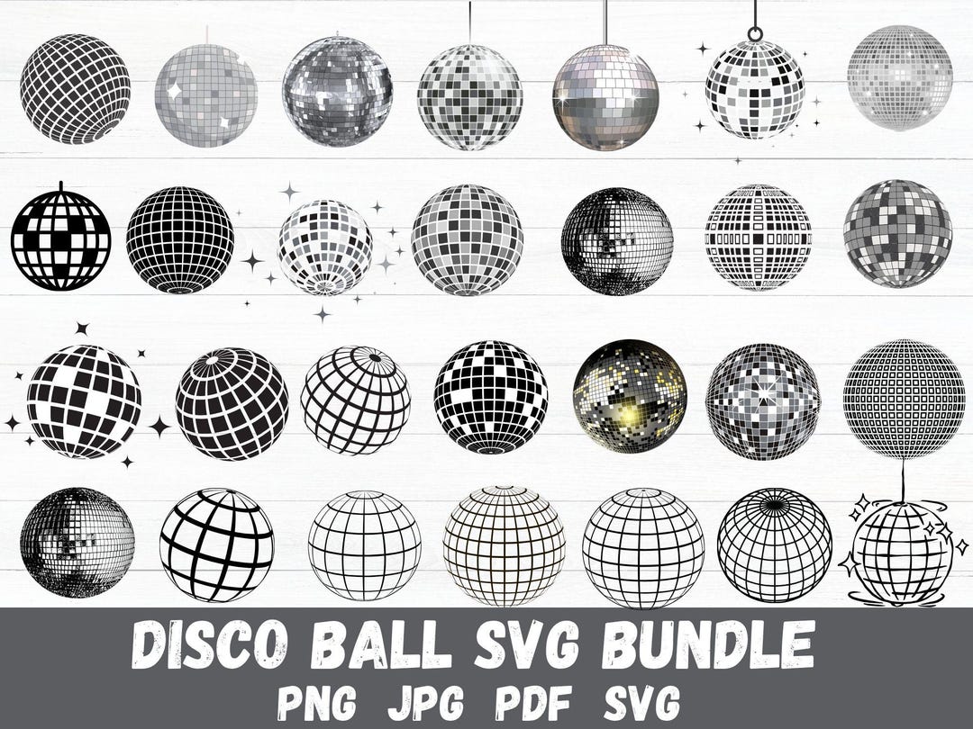 Disco Ball Svg Bundle - Disco Ball Png - Retro Svg - Disco Ball Clip ...