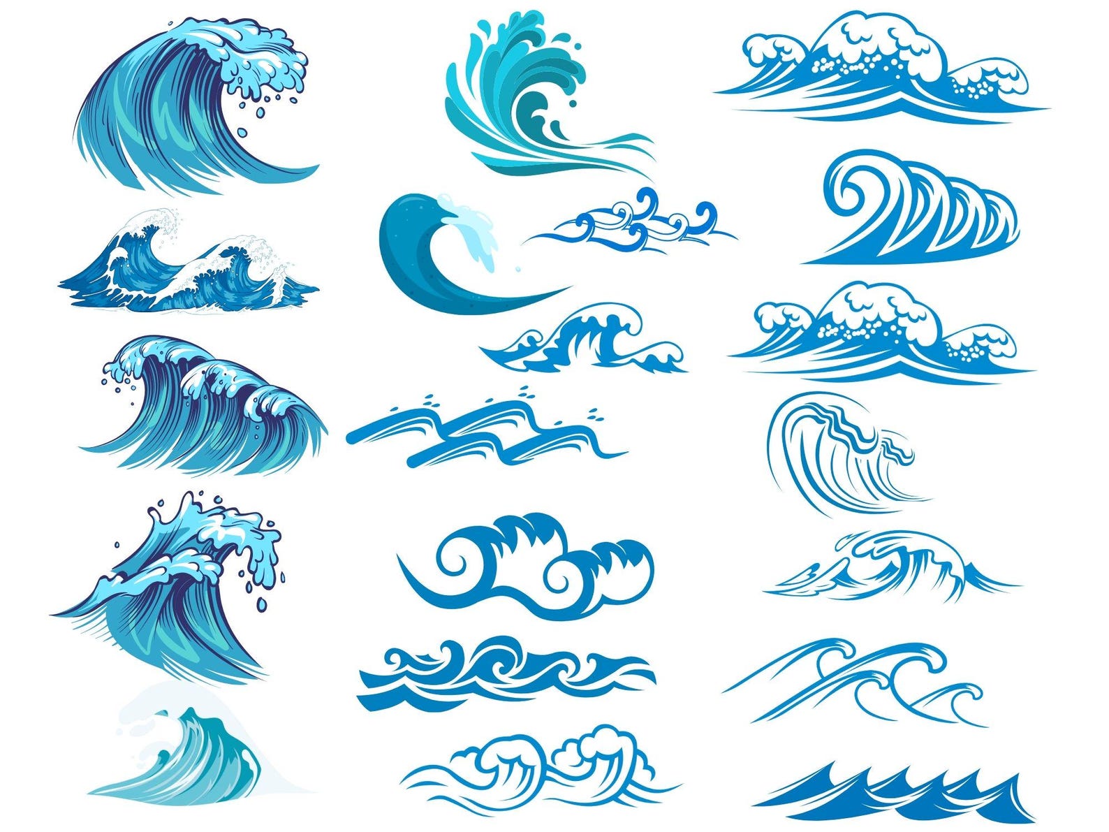 Wave Svg Bundle, Water Waves Svg, Ocean Waves Svg, Drop Svg, Tidal ...