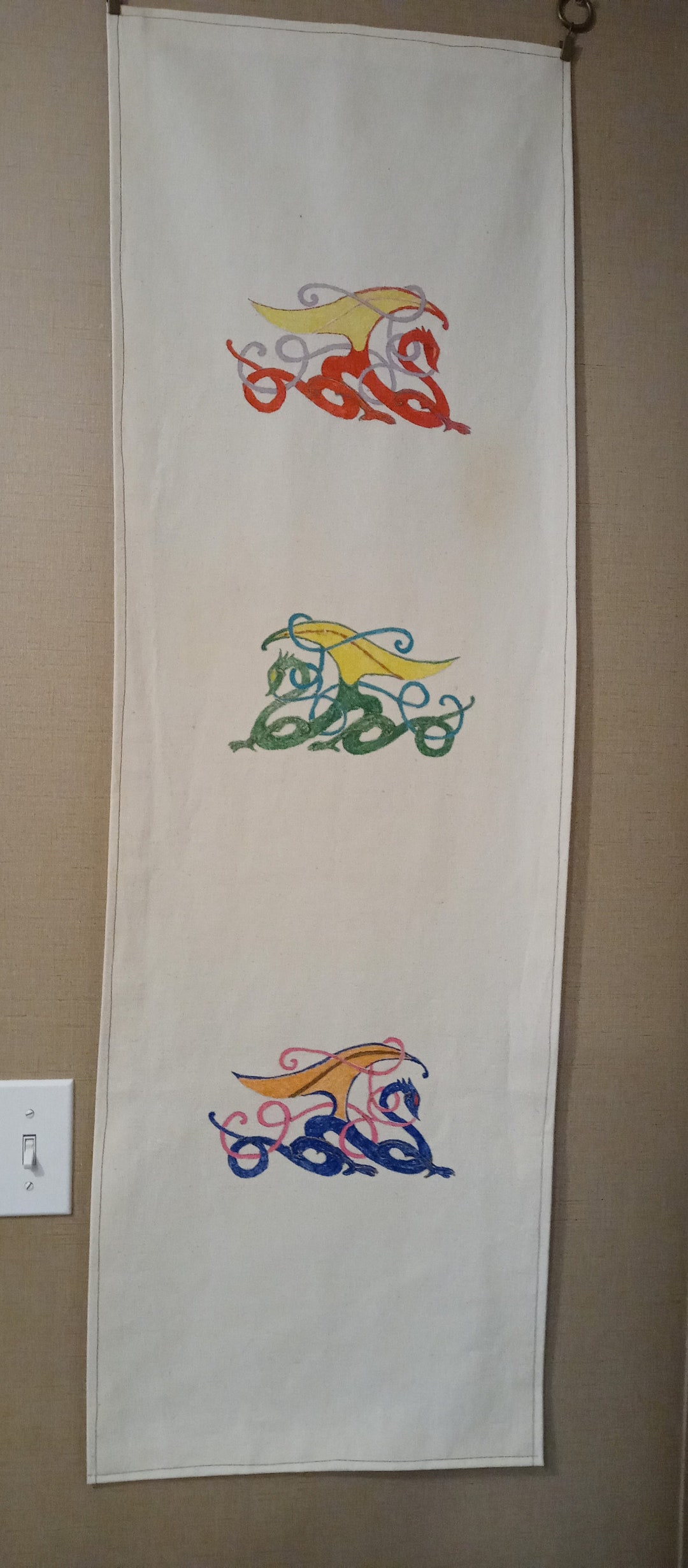 Triple Celtic Dragon Banner - Etsy