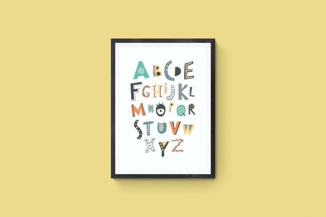 Monster Themed Alphabet Print | A-Z Poster | Kids Room | Digital Wall ...