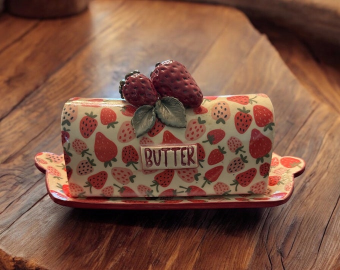 Strawberry Butter Dish - Etsy