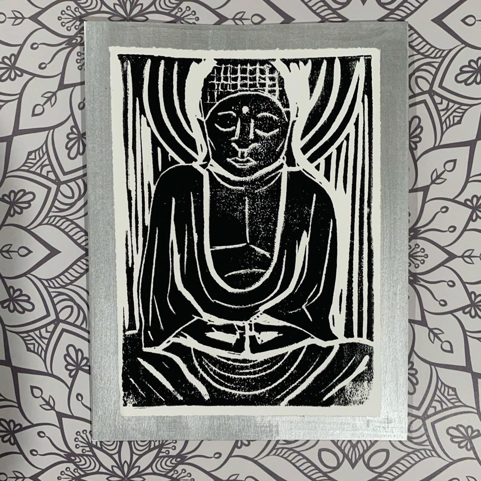 Buddha Cards Made With Hand Carved Stamp Original Design - Etsy