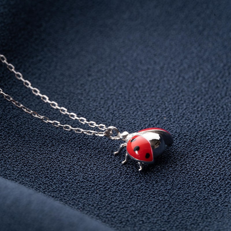 Lady Bug Dainty Necklace - Etsy
