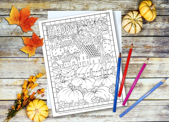 Autumn Farm Coloring Page