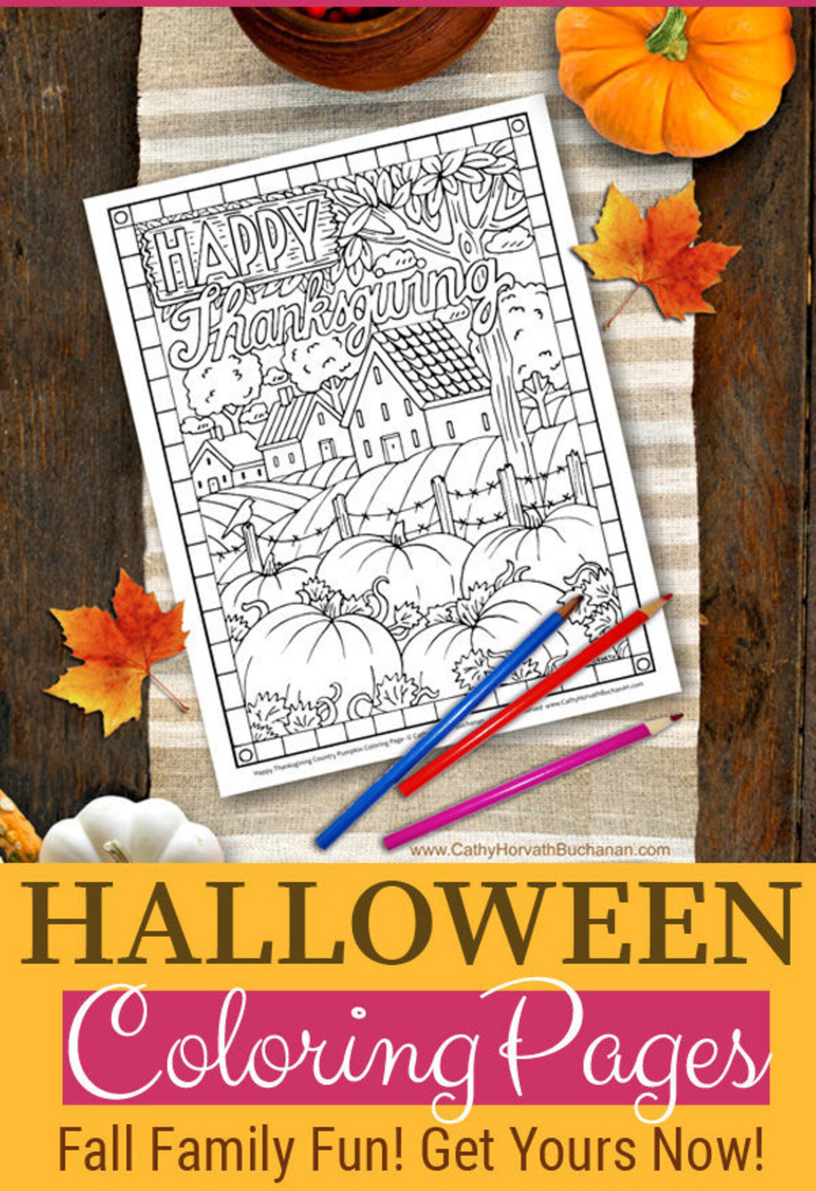 Thanksgiving Pumpkin Farm Coloring Page Autumn Activity | Etsy