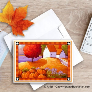 Printable Fall Card Autumn Pumpkin Card Envelope Kit PDF - Etsy