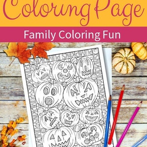 Pumpkins Halloween Coloring Page, Jack O Lantern Coloring Sheet PDF ...
