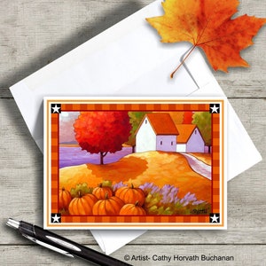 Printable Fall Card Autumn Pumpkin Card Envelope Kit PDF - Etsy