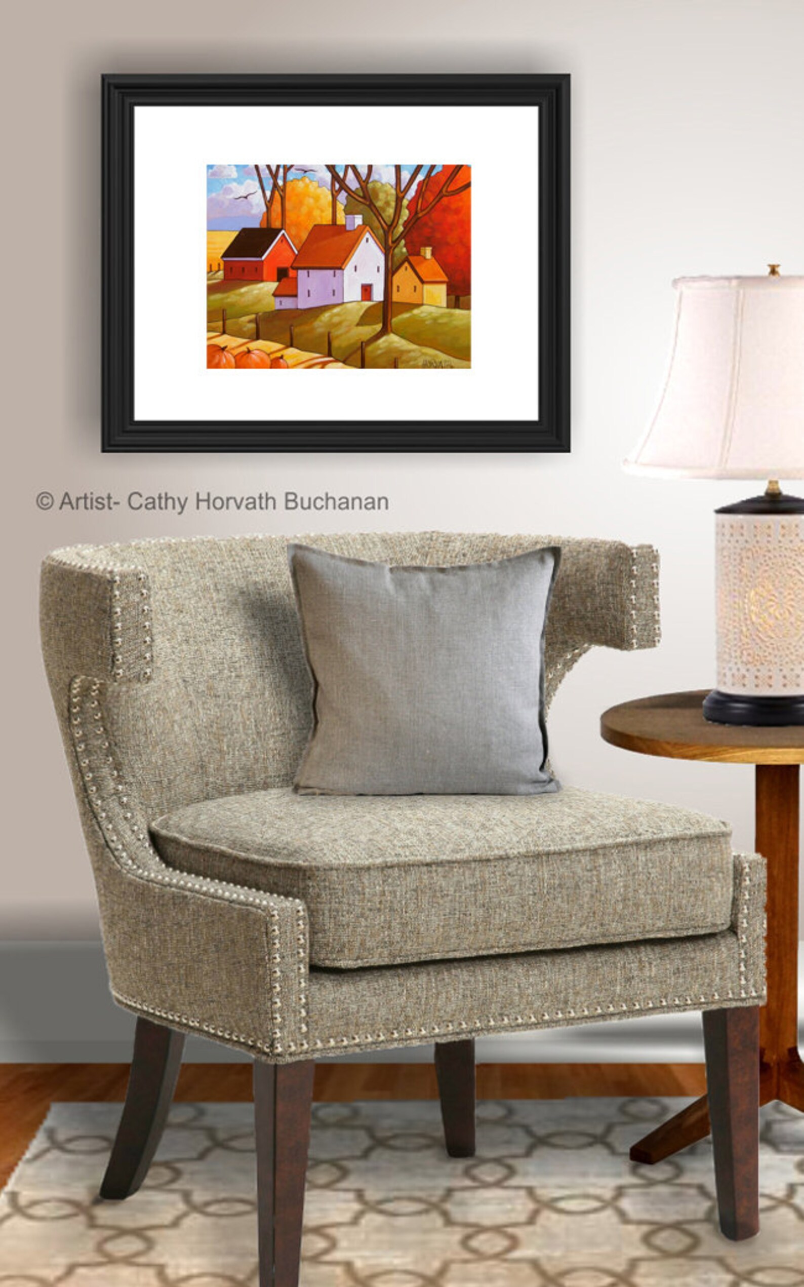 Pumpkin Harvest 8x11 Print Fall Farm Fields Country Scene - Etsy