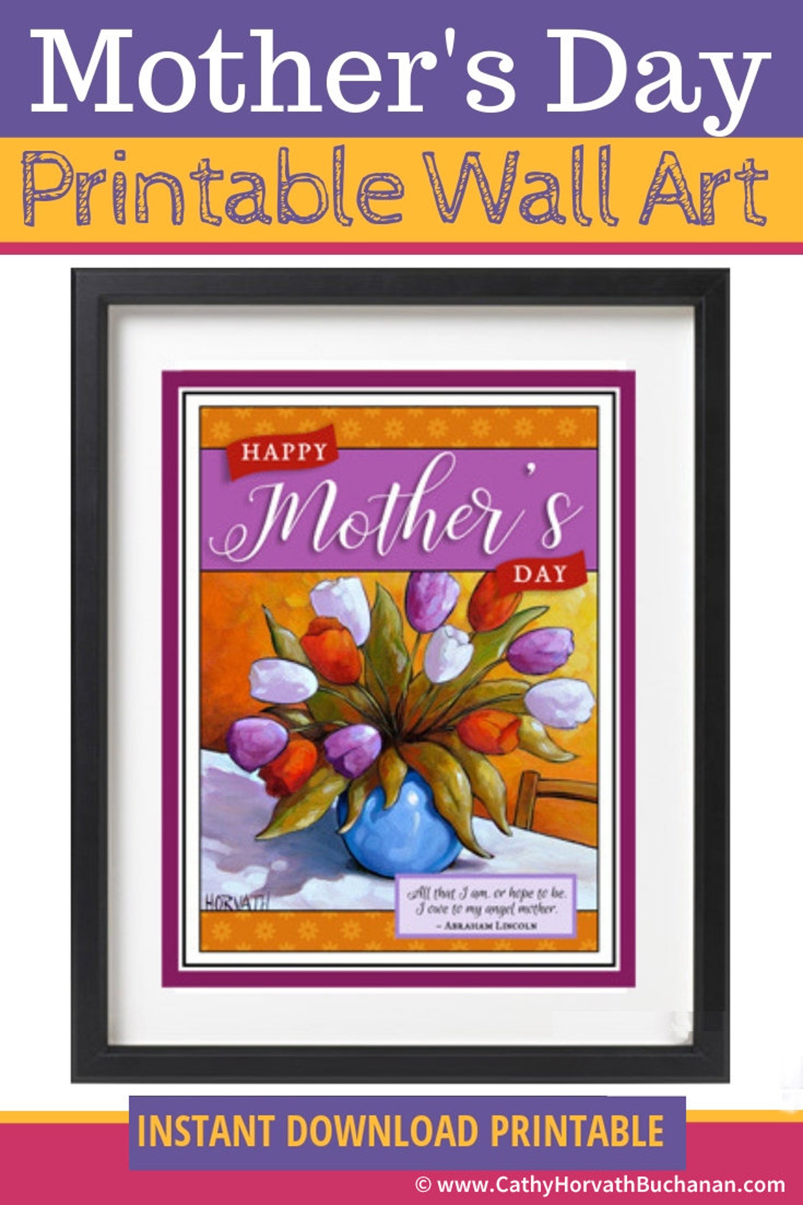 Mothers Day Printable Wall Art Decor With Inspirational Quote - Etsy