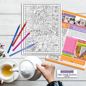 Mothers Day Words Coloring Page, Adult Coloring Sheet for Mothers Day ...