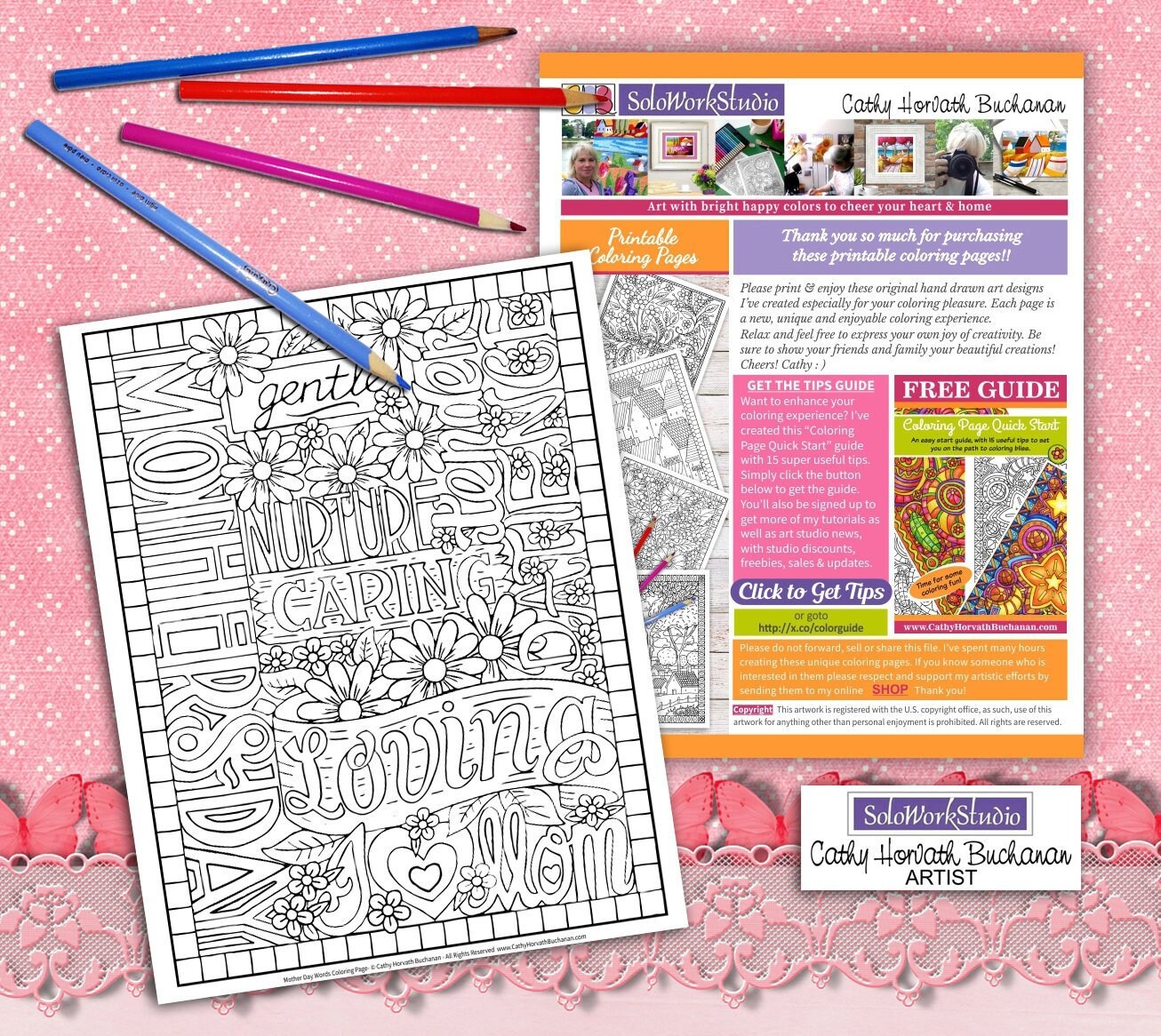 Mothers Day Words Coloring Page Adult Coloring Sheet for - Etsy Canada