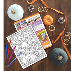Pumpkins Halloween Coloring Page, Jack O Lantern Coloring Sheet PDF ...