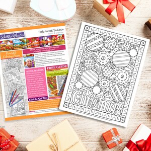 Christmas Coloring 8 Page Pack, Holiday Designs Seasonal Coloring Book ...