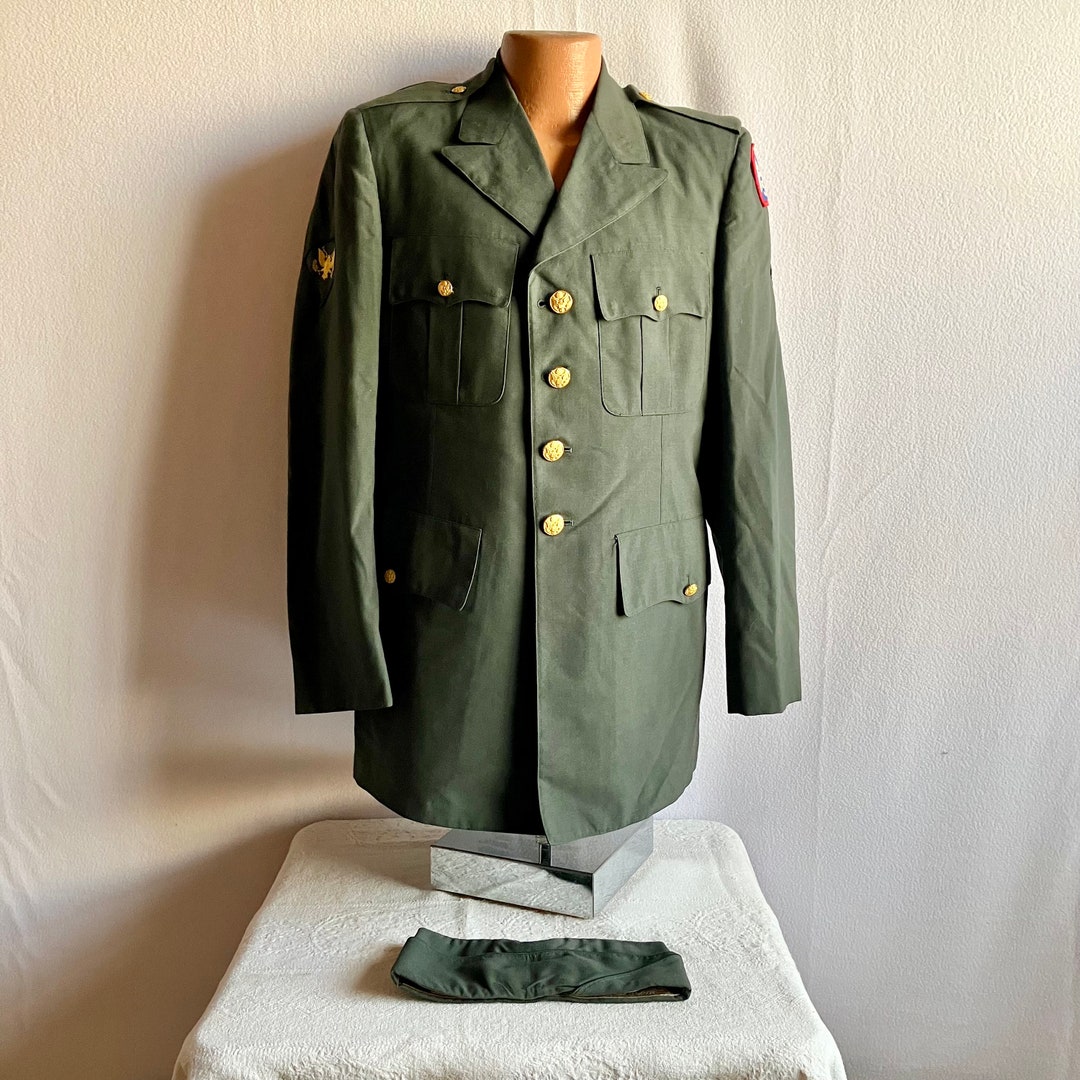 Vintage US Army Uniform Dress Jacket 40L With Garrison Cap 5th Army - Etsy