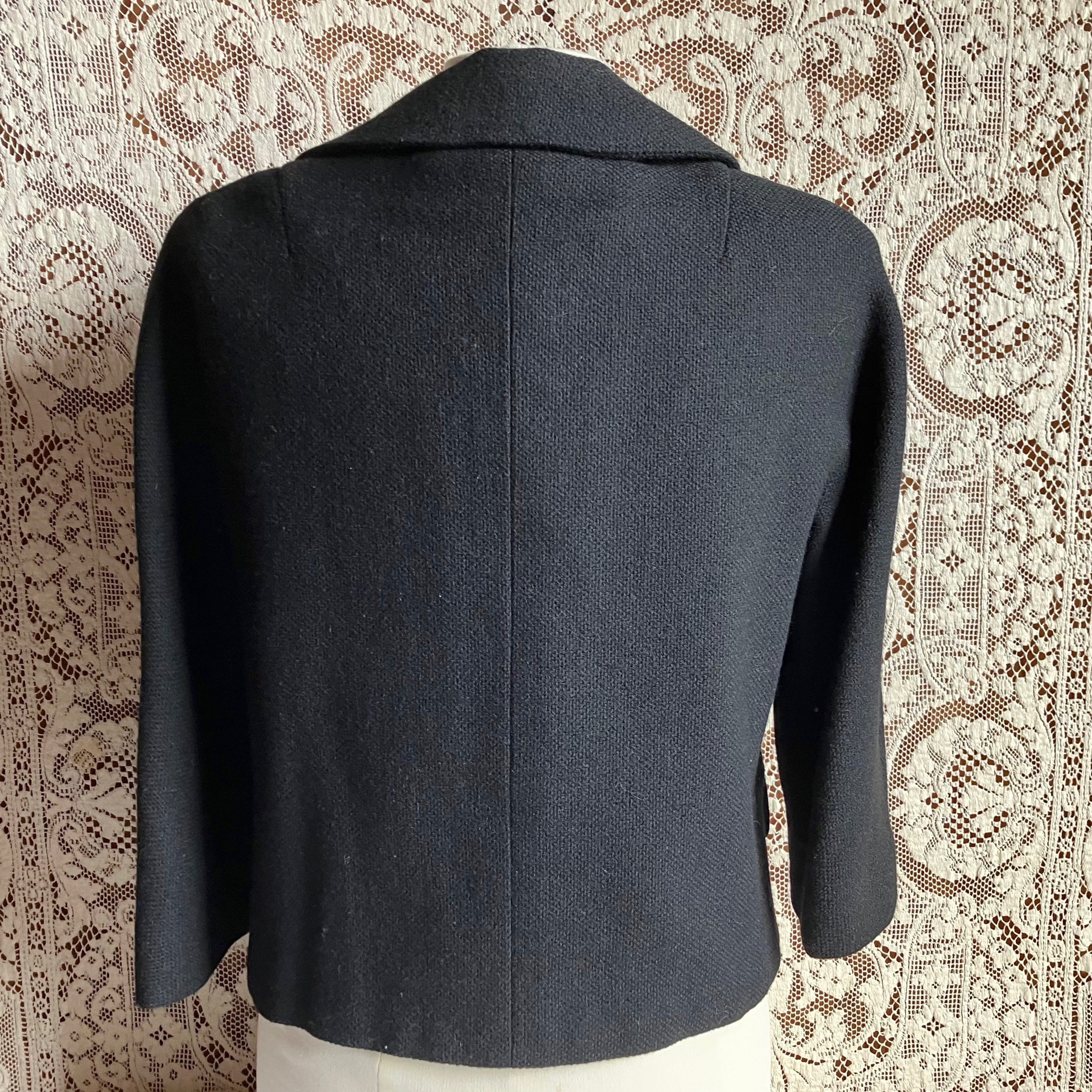 Vintage 1950s 1960s Black Wool Boxy Jacket Suit 40 Bust 27 Waist - Etsy