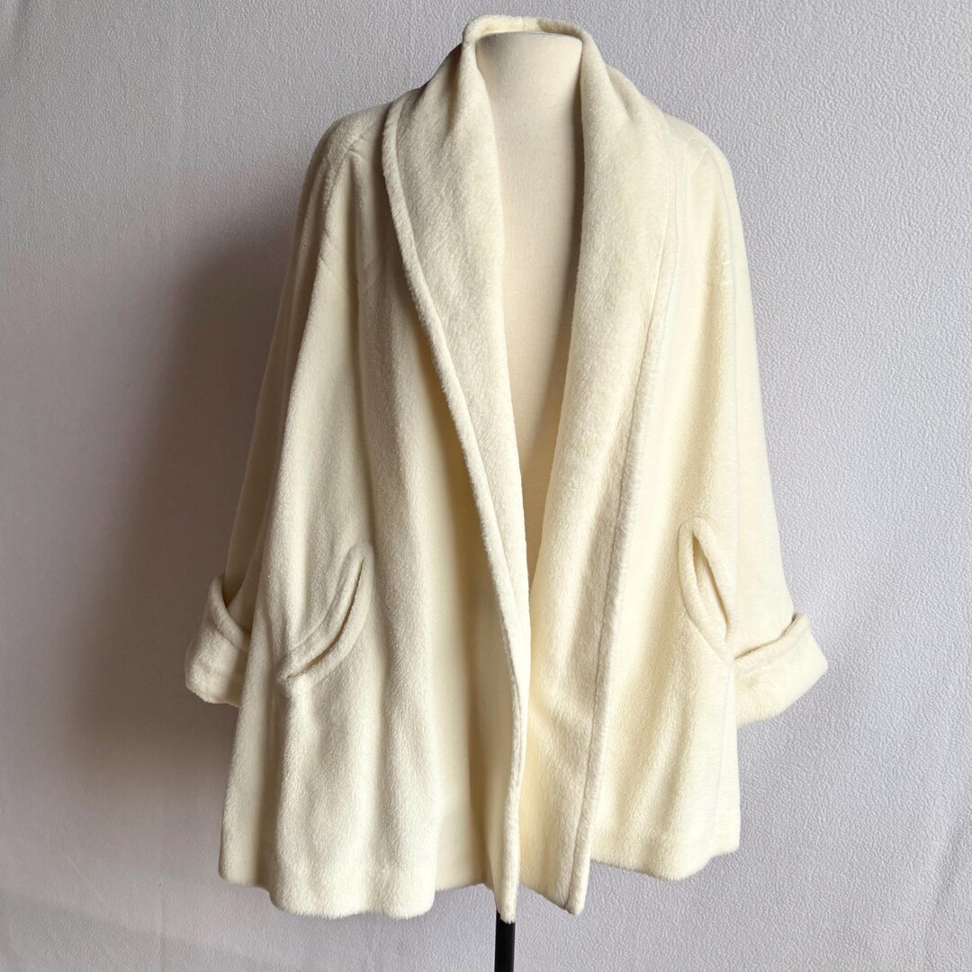 Vintage 1950s Halldon White Orlon Hip Length Swing Coat - Etsy